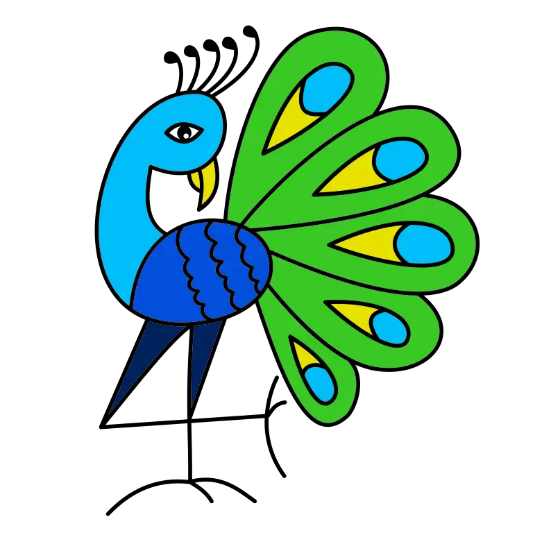 Cómo Dibujar un Pavo Real con Números Paso a Paso 🦚