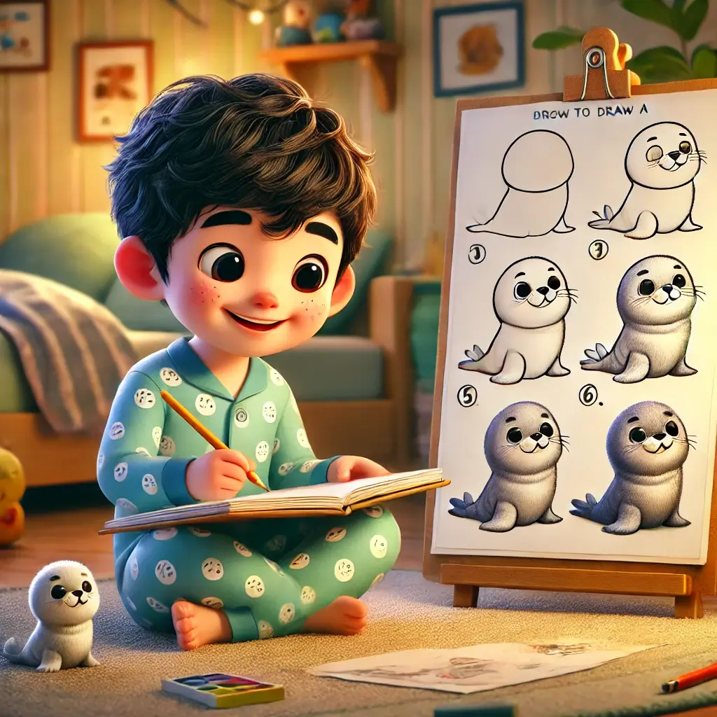 Cómo Dibujar una Foca Paso a Paso | Kids & Joy 🦭
